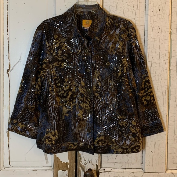 Ruby Rd. | Jackets & Coats | Ruby Rd Metallic Jacket With Pockets Size ...